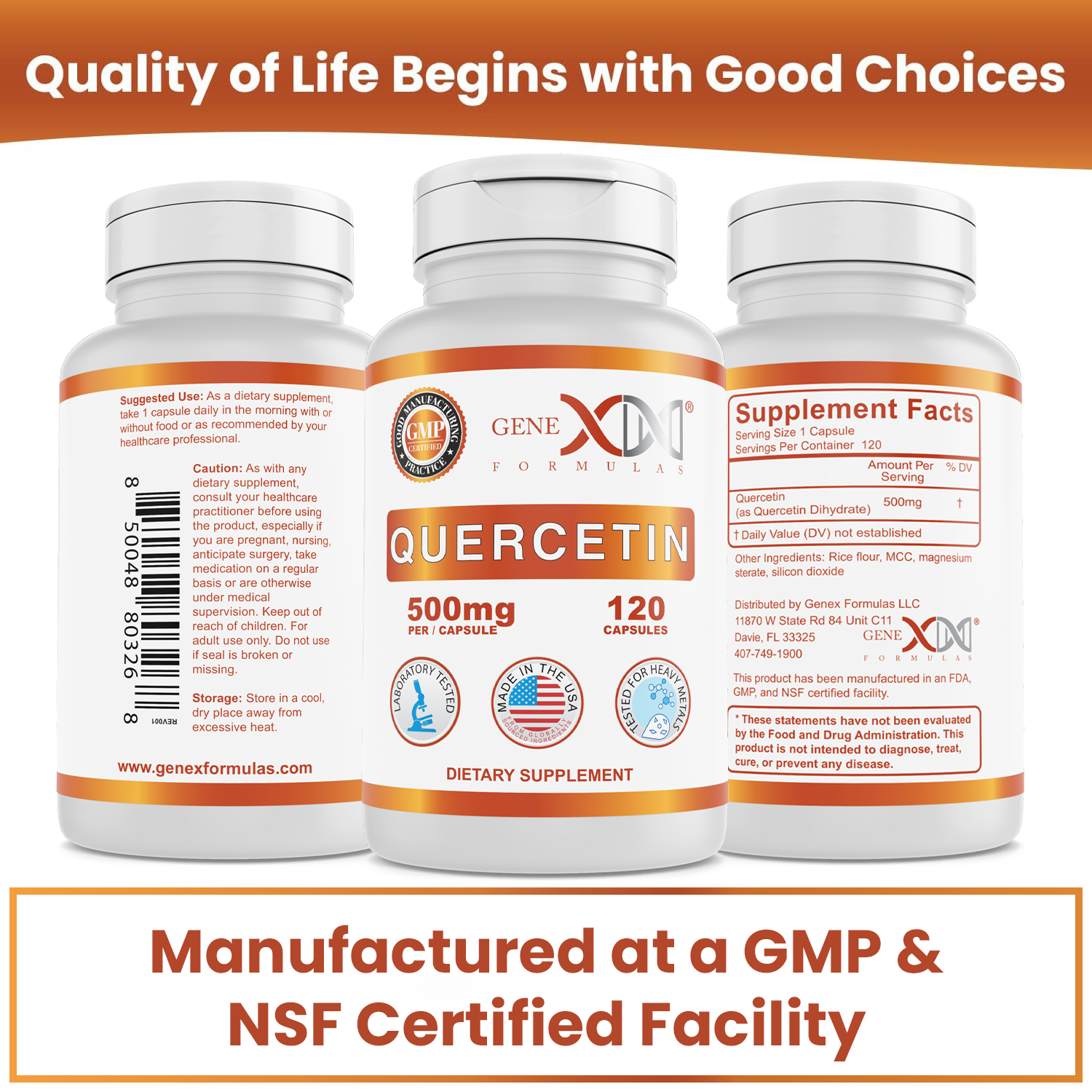 Genex Quercetin 500mg (120 capsules) – Genex Formulas LLC