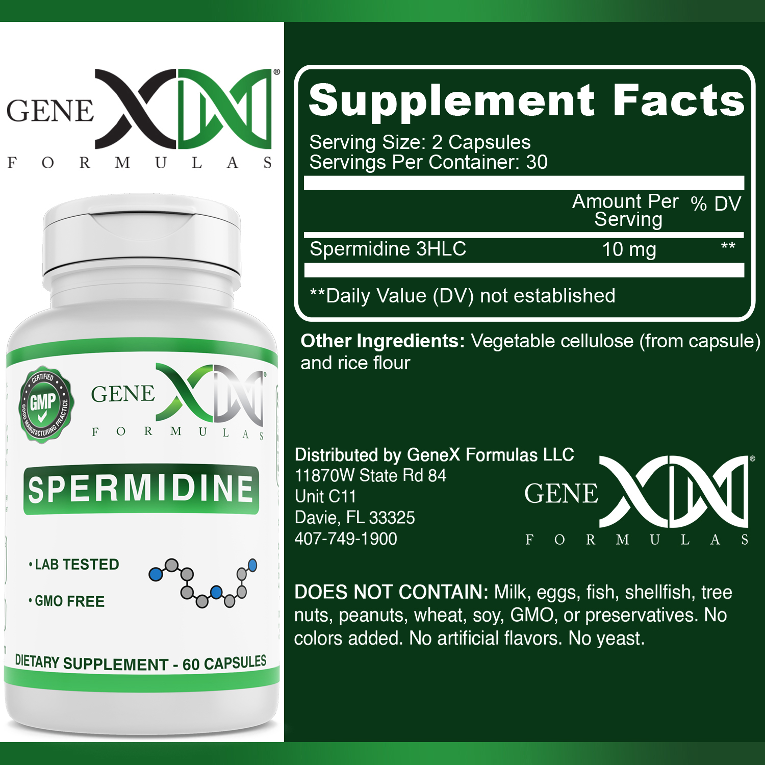 Genex Spermidine 10m (60 Capsules) – Genex Formulas LLC